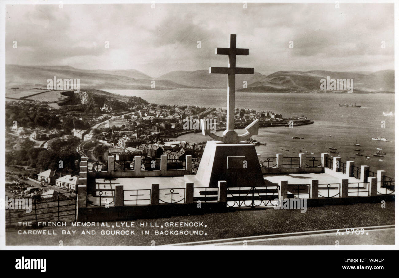 The French Memorial - Lyle Hill, Greenock Stock Photo - Alamy