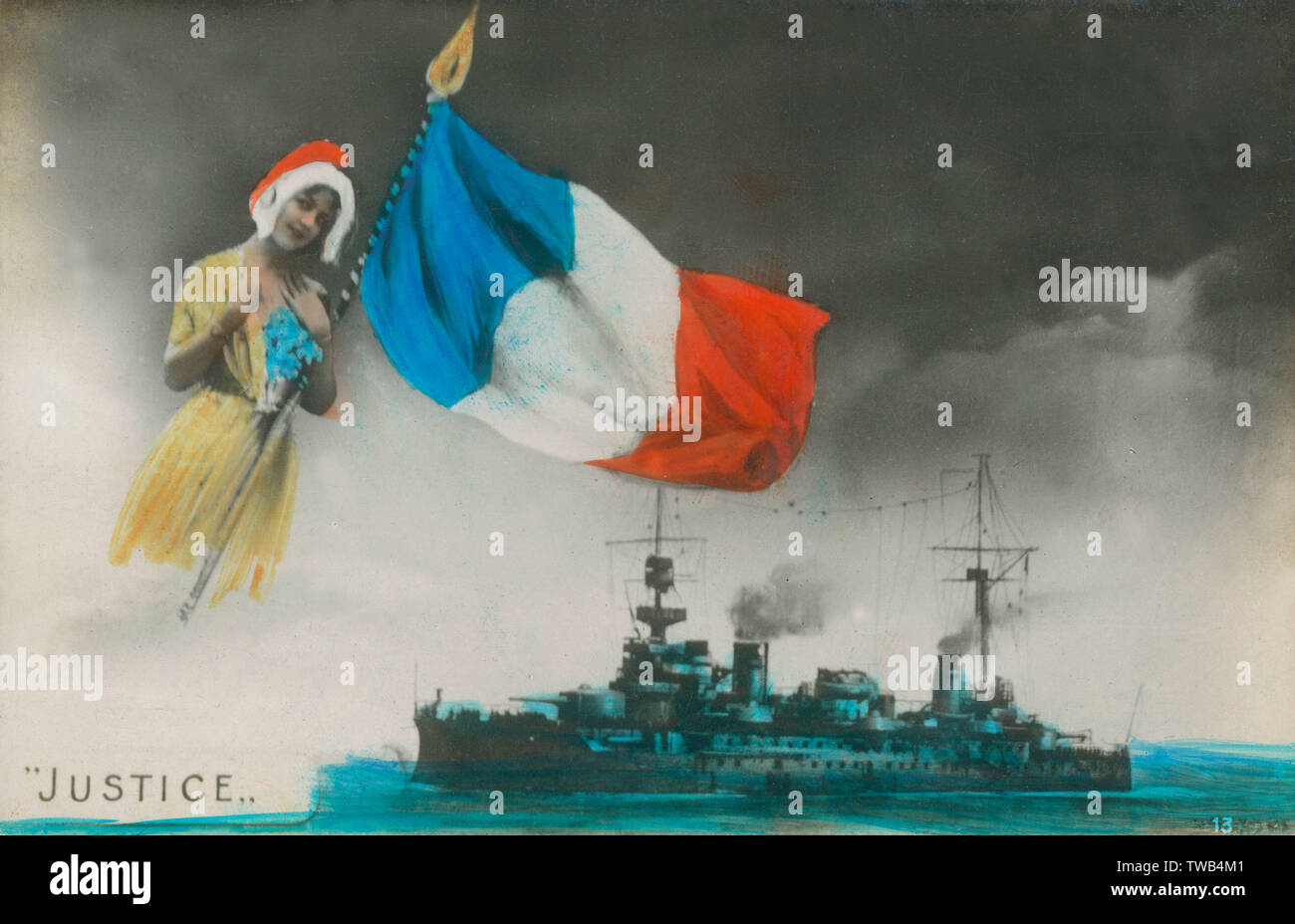 Justice - a pre-dreadnought battleship of the Liberte class Stock Photo ...