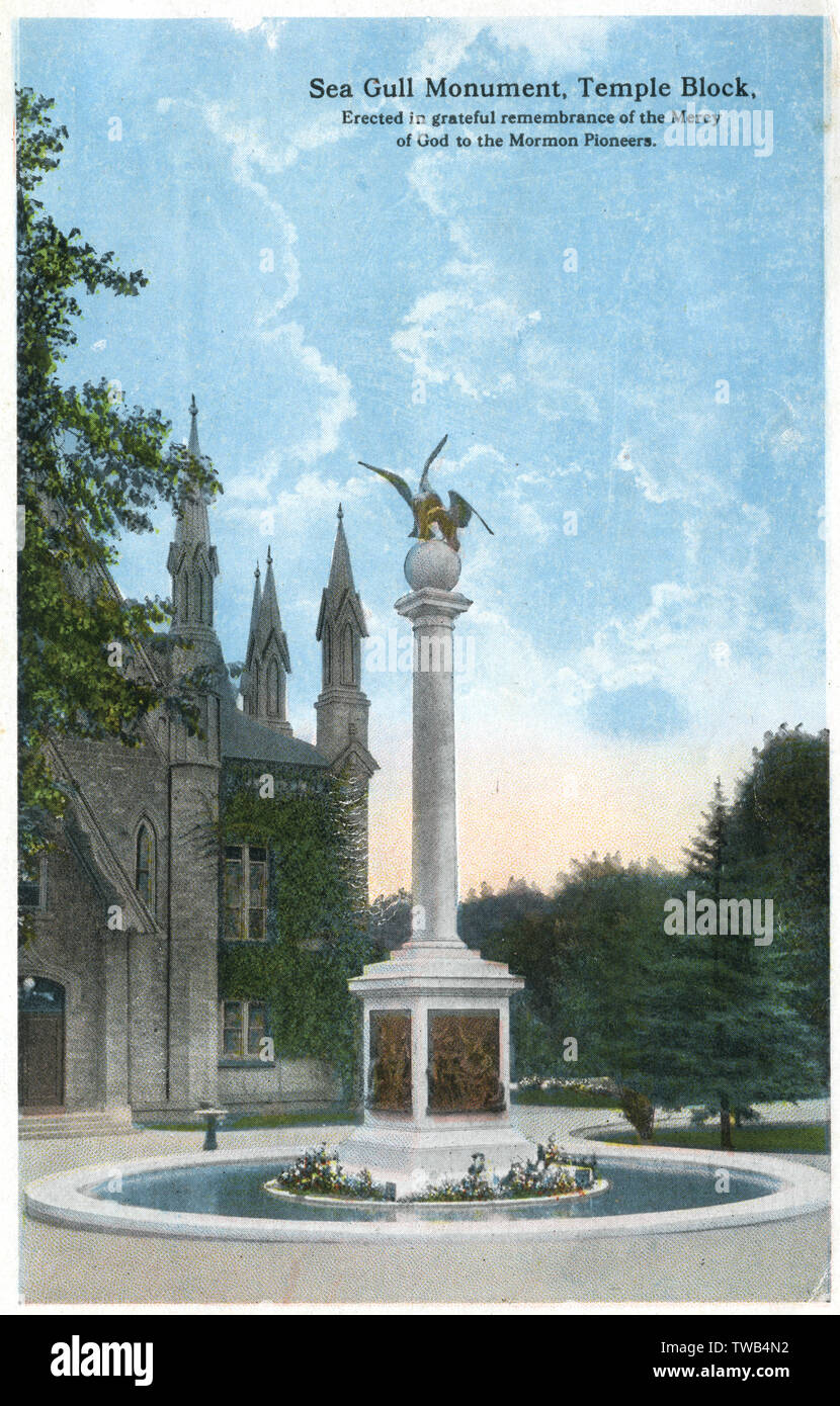 Sea Gull Monument, Temple Block, Salt Lake City, Utah, USA Stock Photo ...