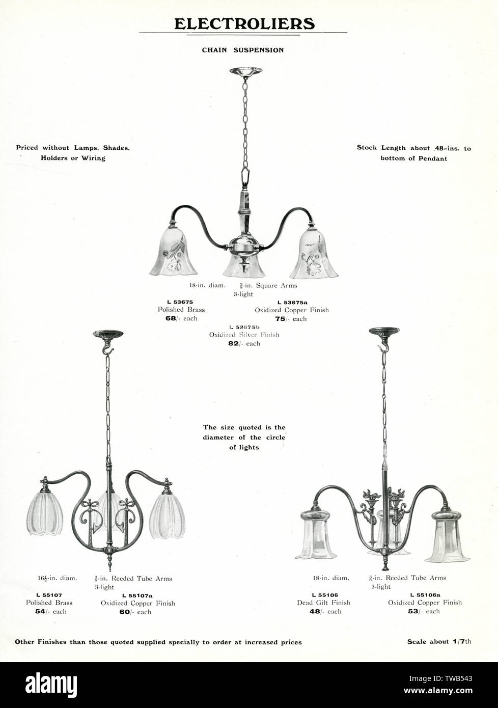 Electric Light Fixtures catalogue, Electroliers Stock Photo - Alamy