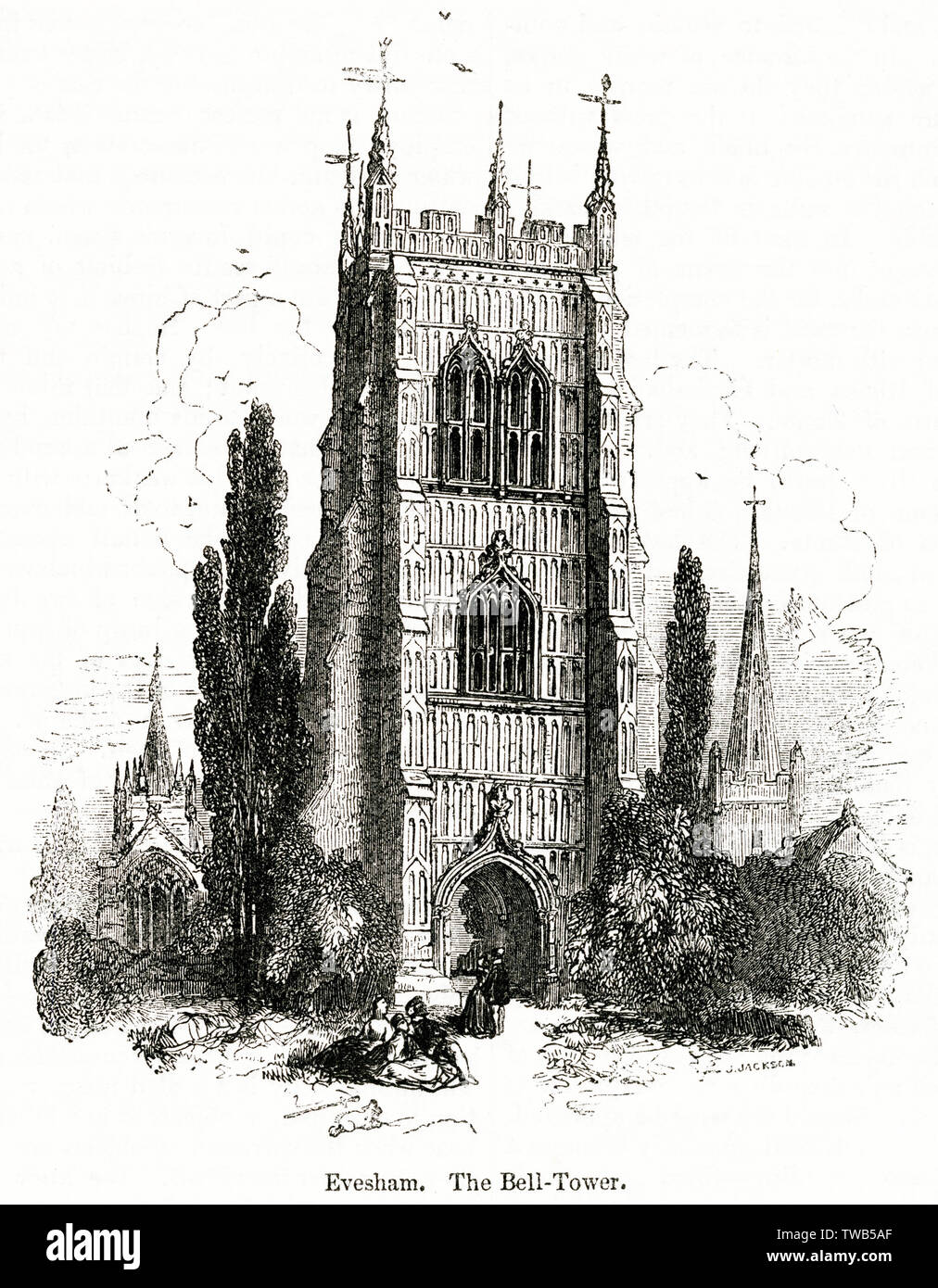 Bell tower of Evesham Abbey, Worcestershire Stock Photo - Alamy