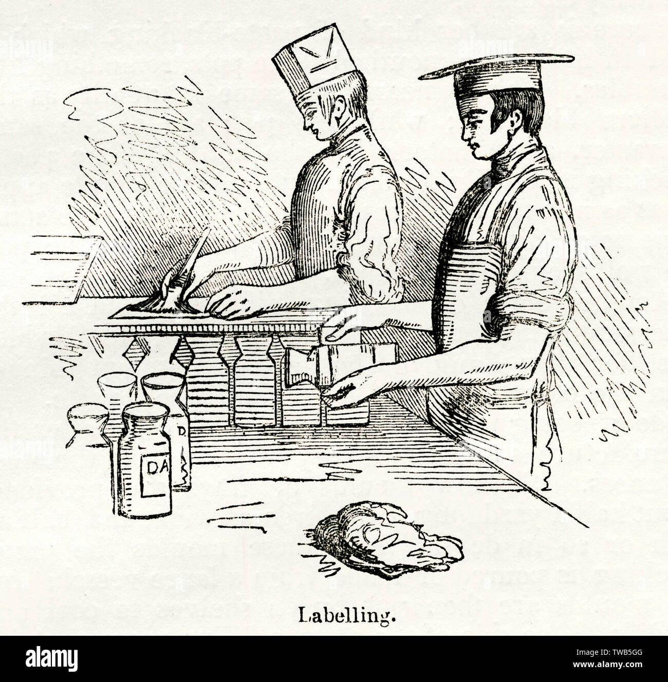 Scene inside a blacking factory, Holborn, London Stock Photo - Alamy