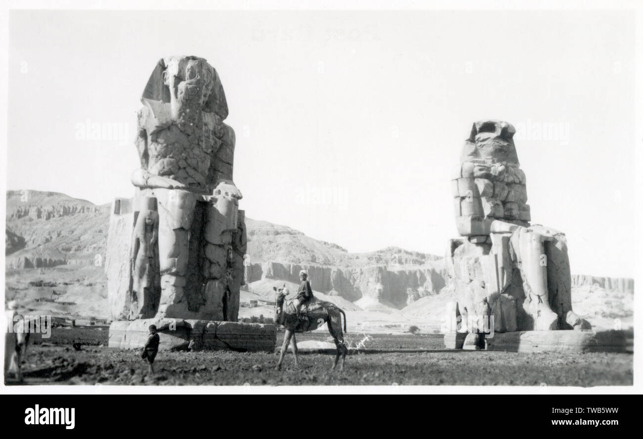 Thebes, Upper Egypt, North Africa - Colossi of Memnon Stock Photo - Alamy