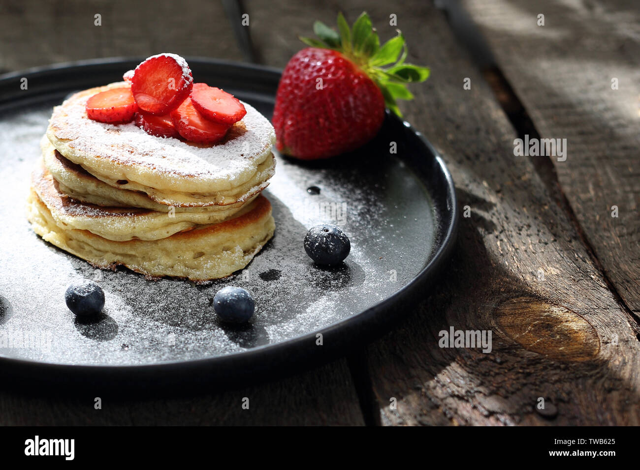 Traditional home-made pancakes, sweet, nutritious breakfast. horizontal ...