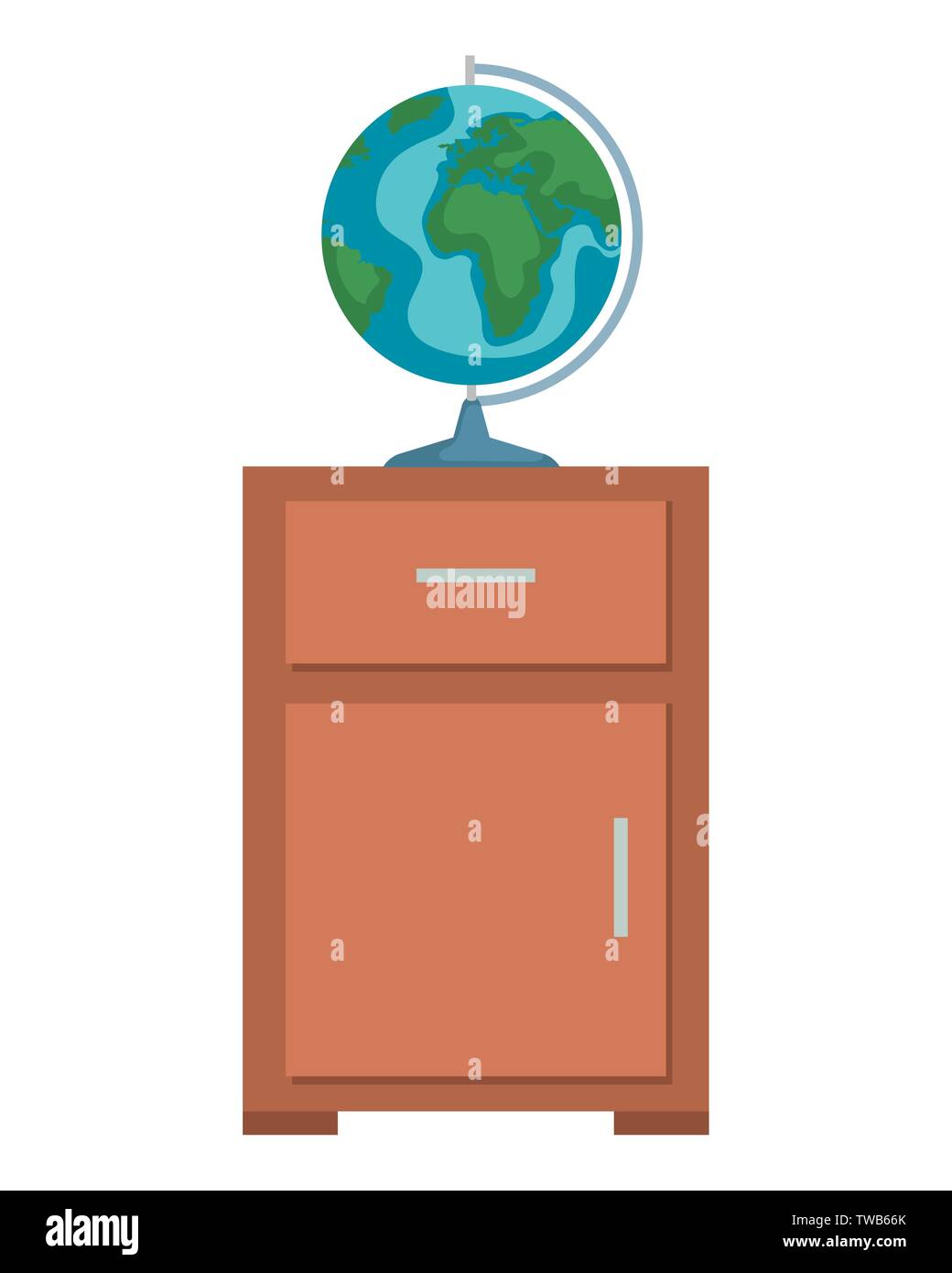 world map earth in drawer wooden Stock Vector Image & Art - Alamy