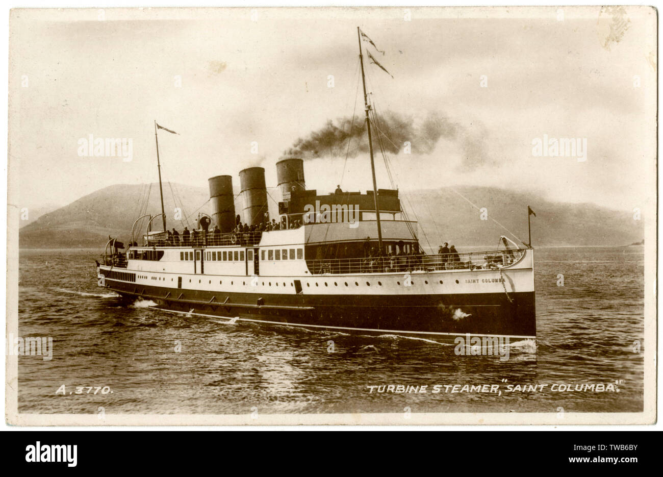 Saint Columba, turbine steamer, at sea Stock Photo - Alamy