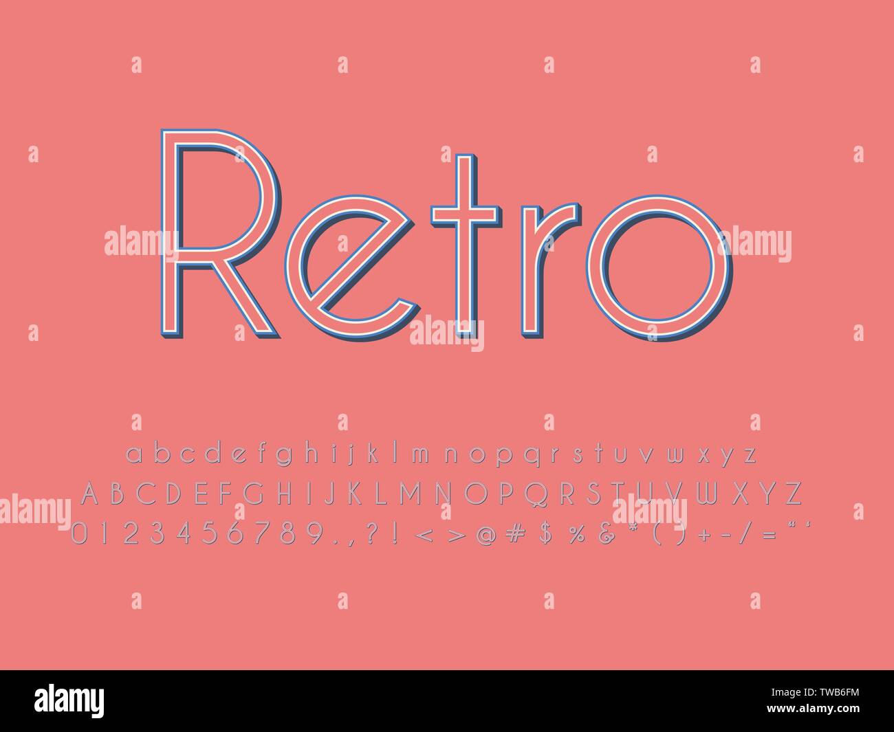 Retro font and alphabet. Stock vector illustration Stock Vector Image ...