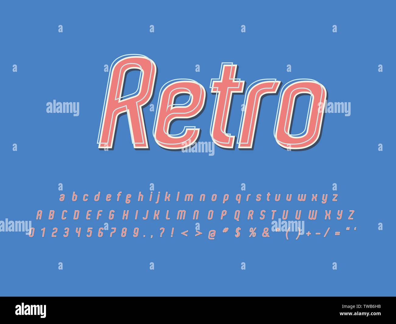 Retro Font And Alphabet Stock Vector Illustration Stock Vector Image