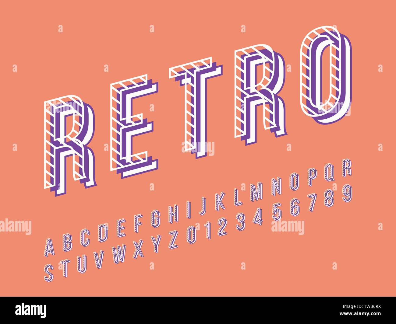 Retro font and alphabet. Stock vector illustration Stock Vector Image ...