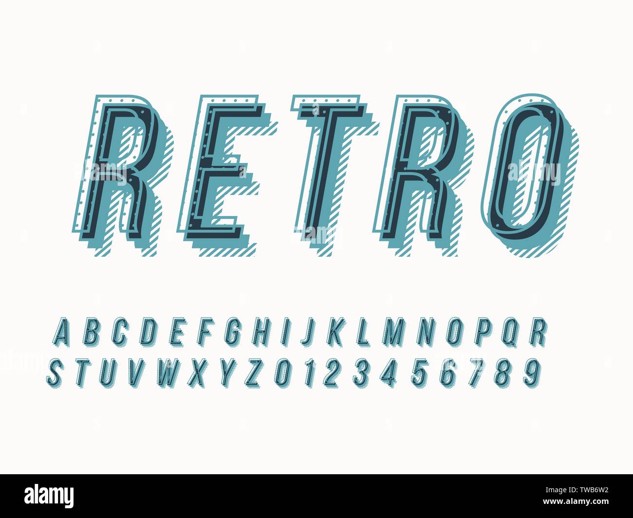 Retro font and alphabet. Stock vector illustration Stock Vector Image ...