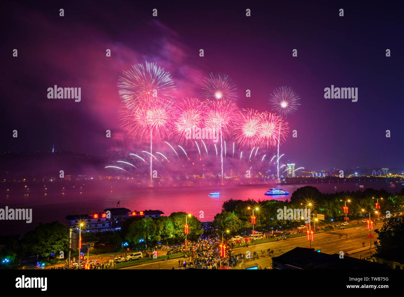 Changsha Orange Island fireworks on Labor Day 2019 Stock Photo - Alamy
