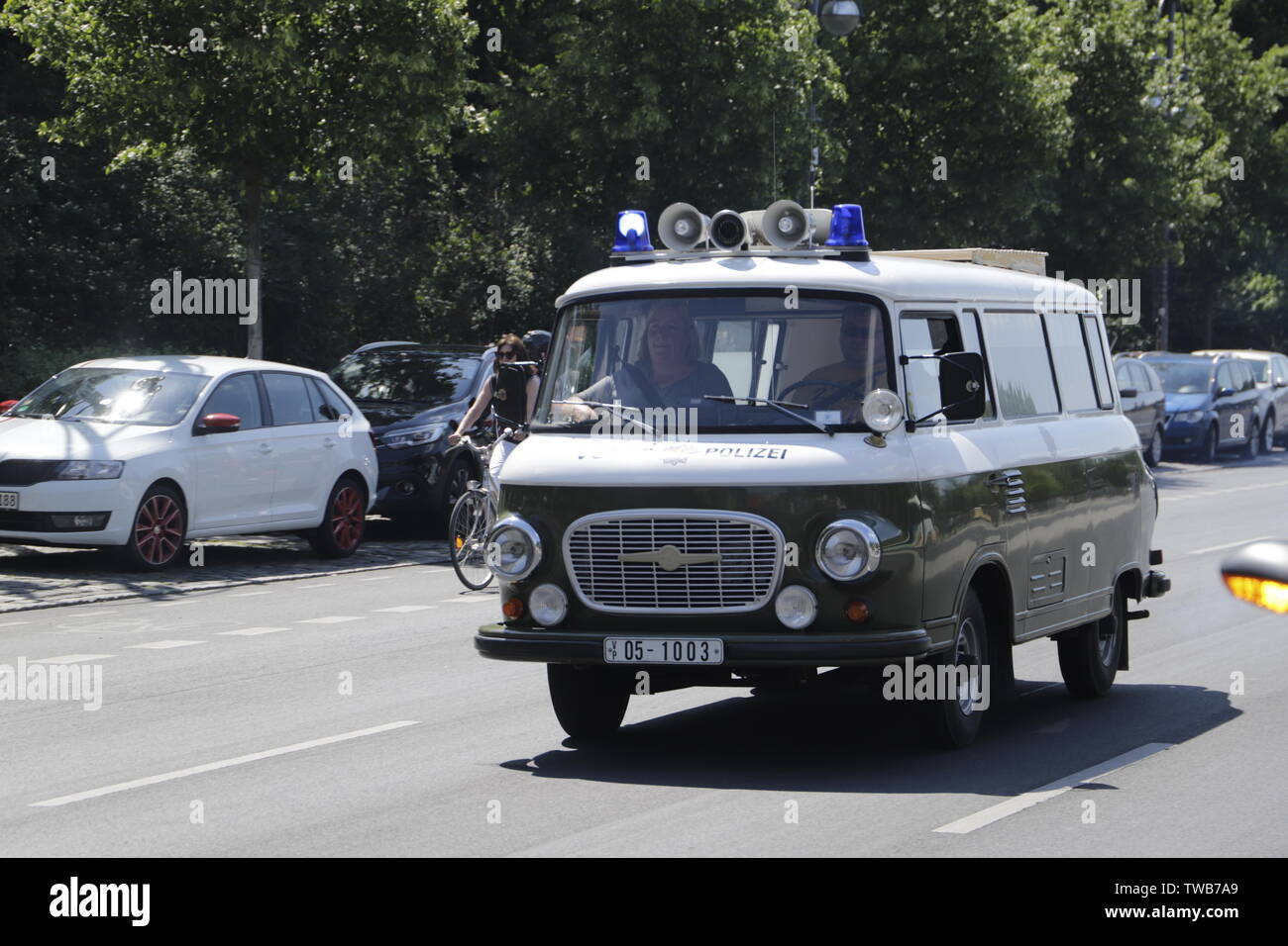 vintage police cars in a procession in Berlin, Germany Stock Photo - Alamy