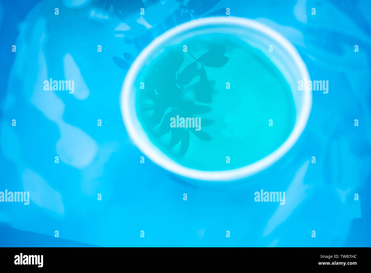 Abstract blue and turquoise water container background buckets Stock ...