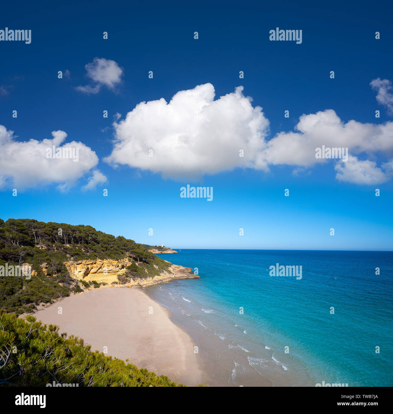 Cala Waikiki beach also Cala Fonda in Tarragona in Marquesa woods of ...