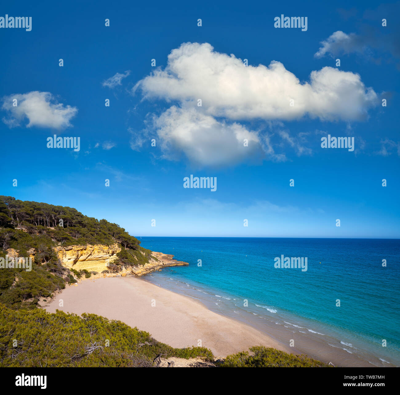 Cala Waikiki beach also Cala Fonda in Tarragona in Marquesa woods of ...