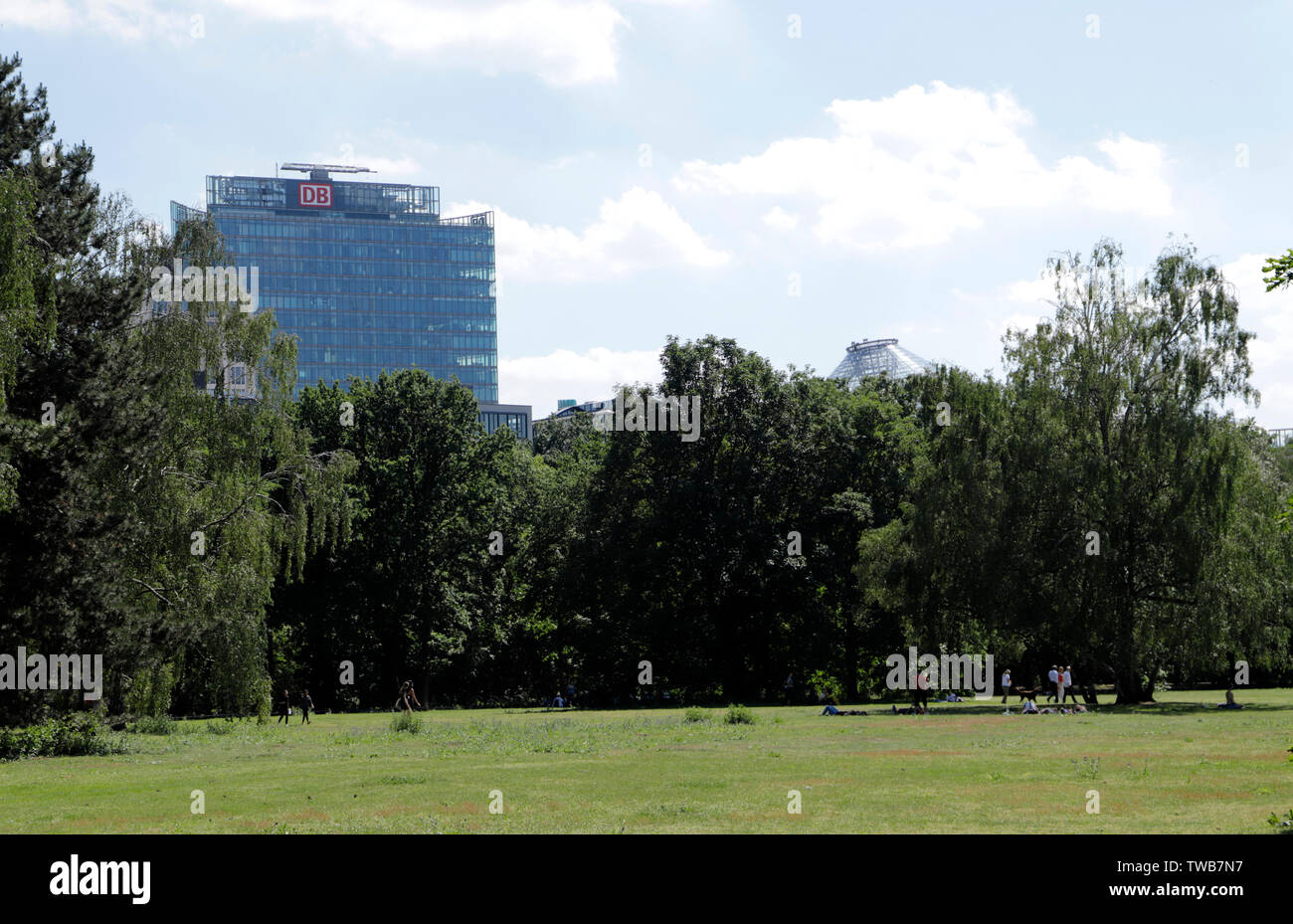Tiergarten, a park in Berlin, Germany with the building of the German ...