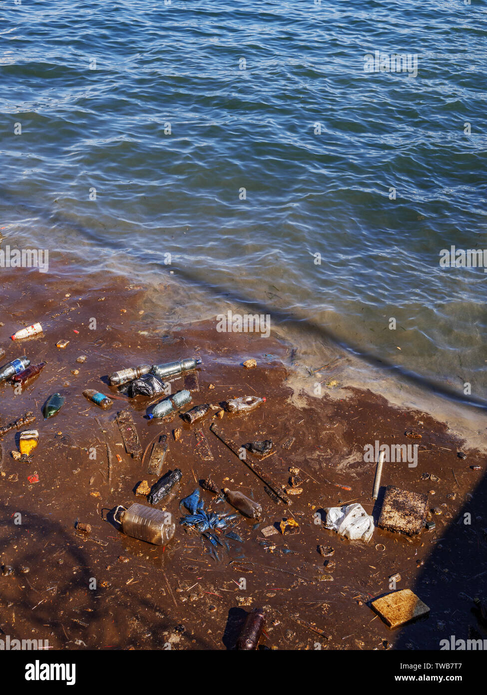 Pollution the sea surface Stock Photo - Alamy