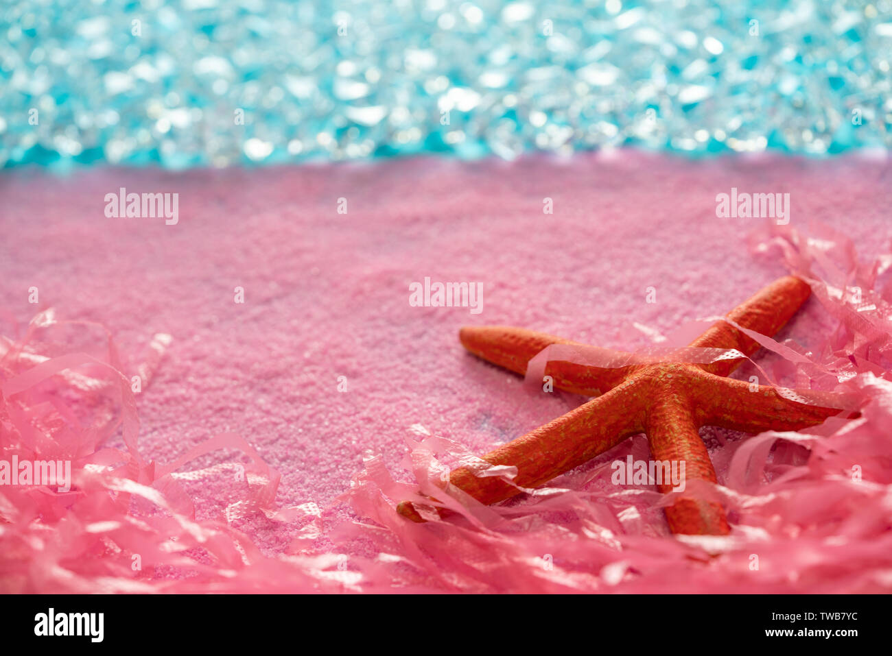 Pink Starfish On Beach