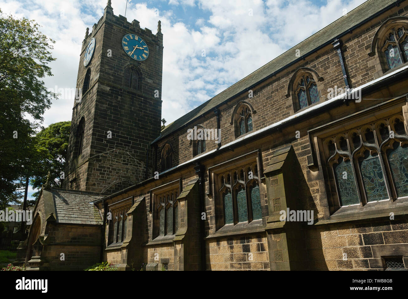 St Michael and All Angels church in Haworth, West Yorkshire Stock Photo ...