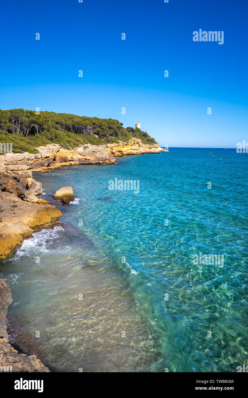 Cala de roca Plana beach in Tarragona beside Waikiki beach also Cala ...