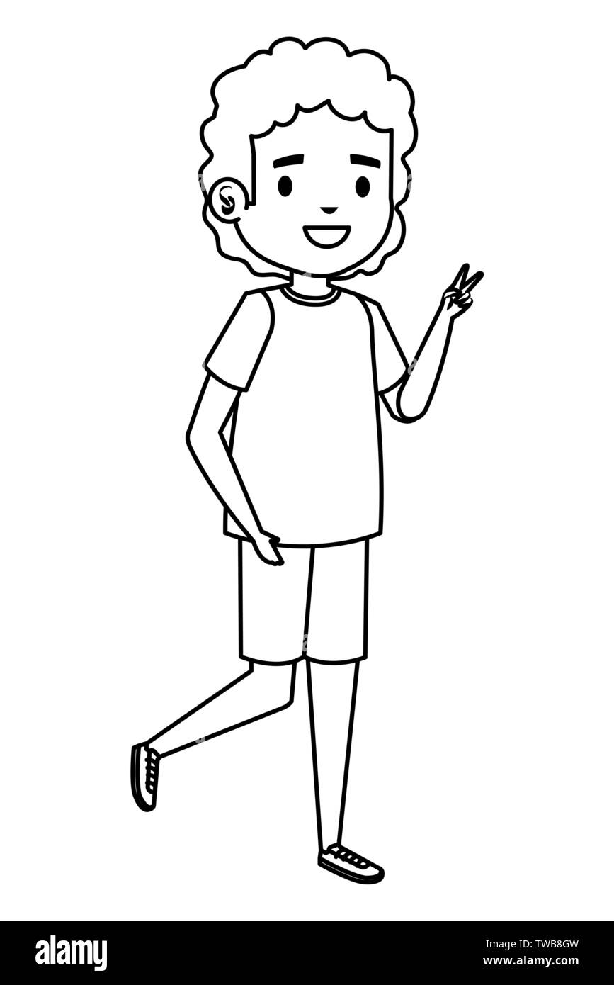 happy student boy comic character Stock Vector Image & Art - Alamy