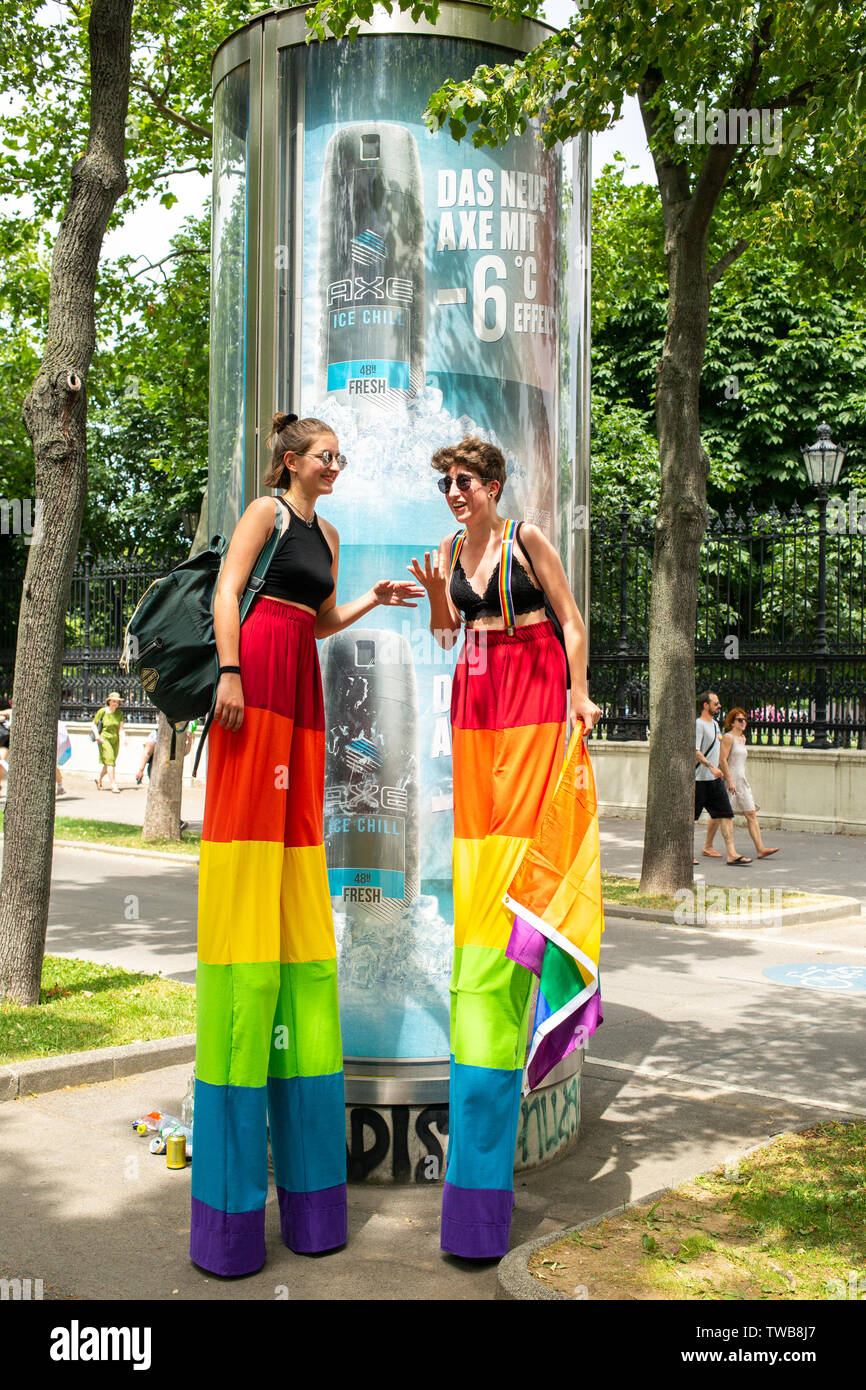 at Euro Pride, the largest Pride event in Europe. Vienna 15 June 2019 ...