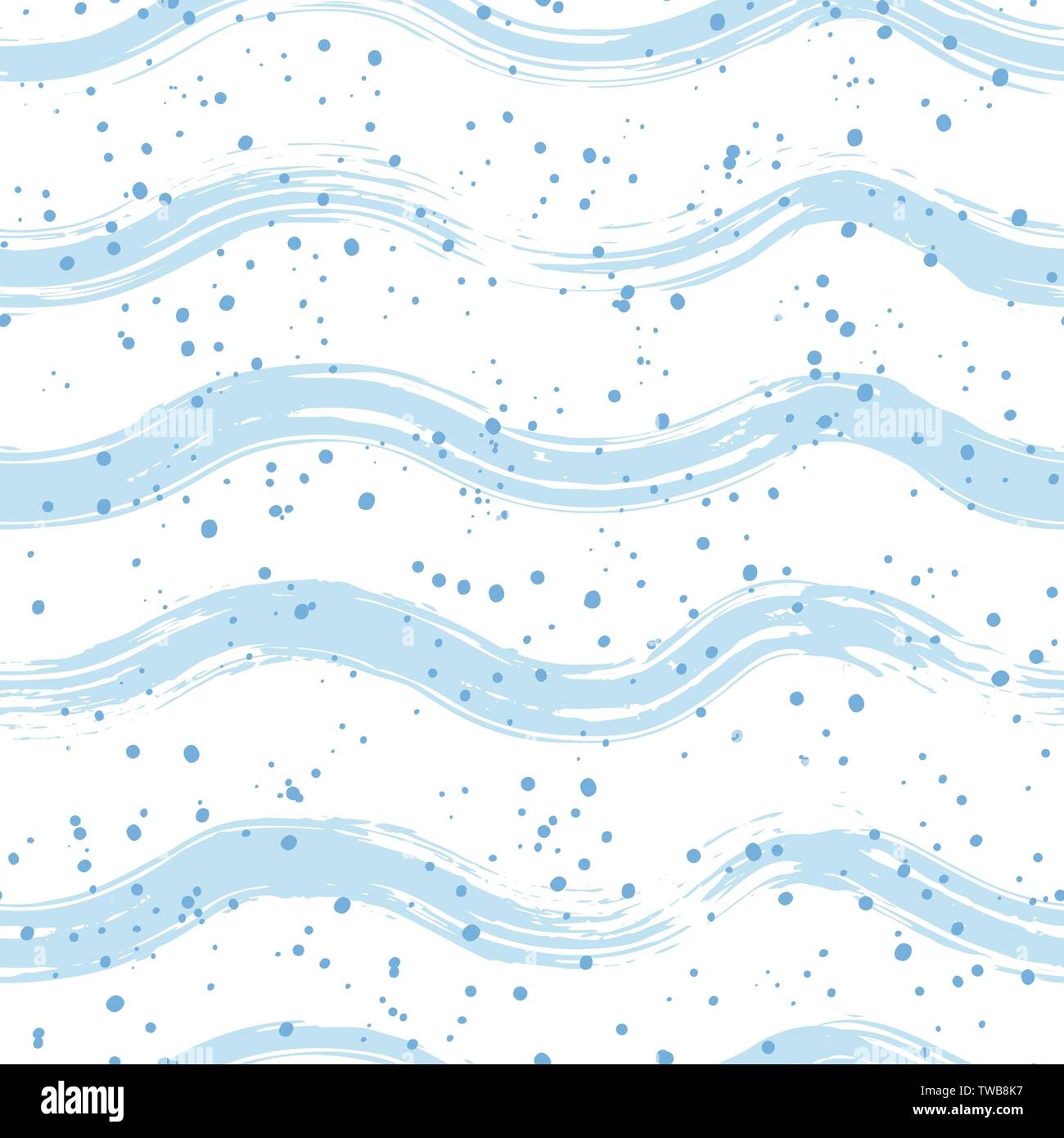 Seamless pattern of hand-drawn waves. Vector template for your ...