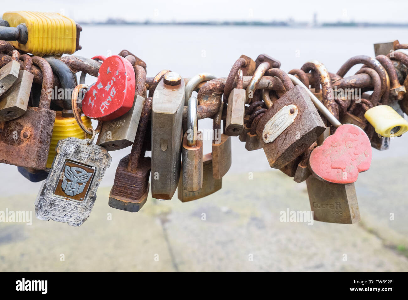 Liverpool waterfront padlocks hi-res stock photography and images - Alamy