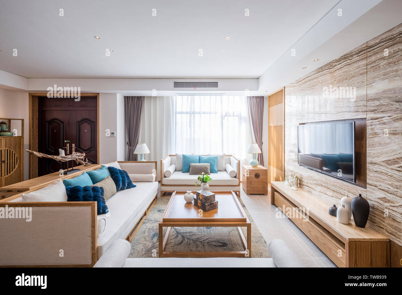 Design of interior design space of model room in modern living room ...
