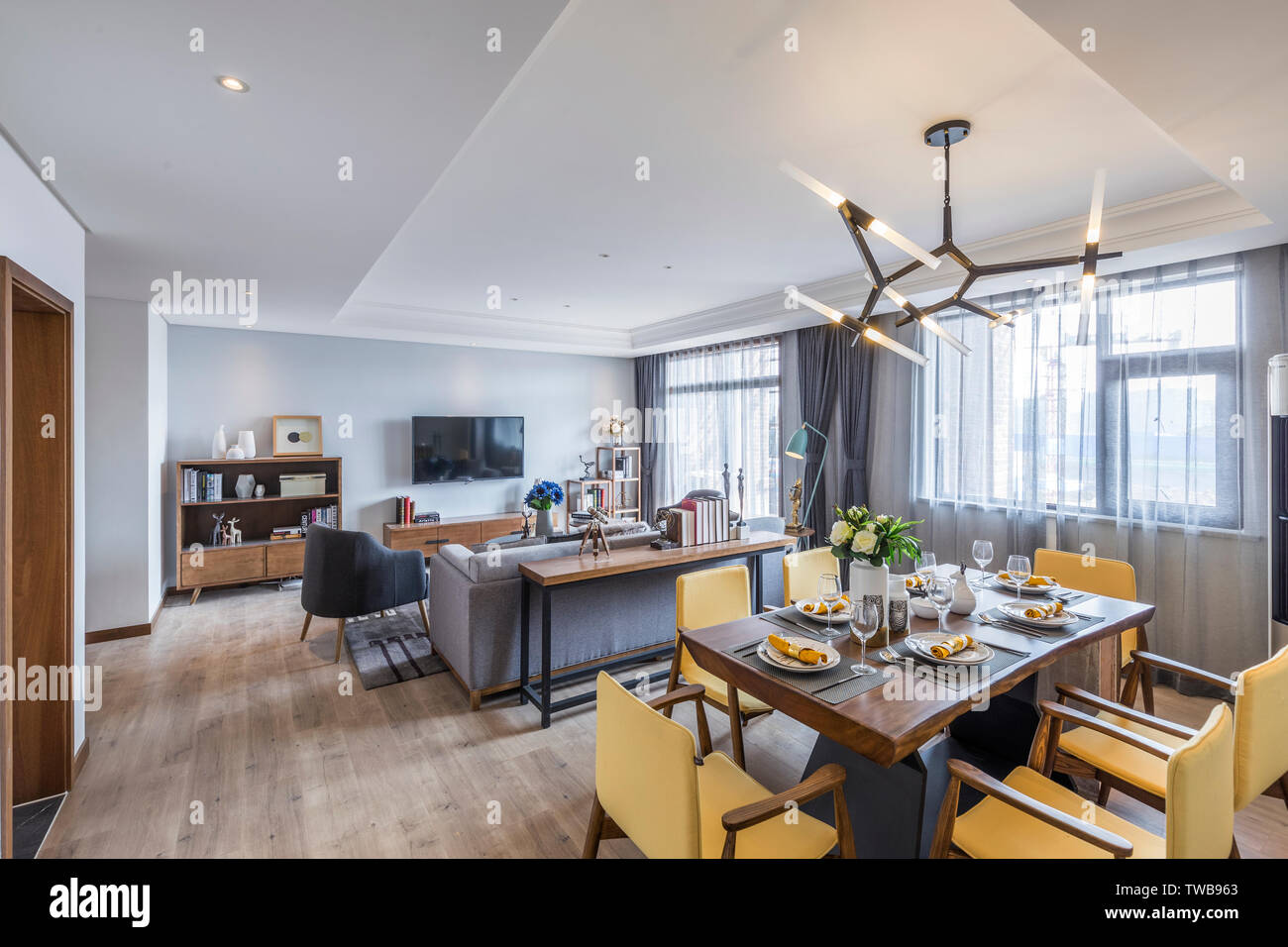 Design of Internal Space of Model Room of Modern Home Restaurant Stock ...