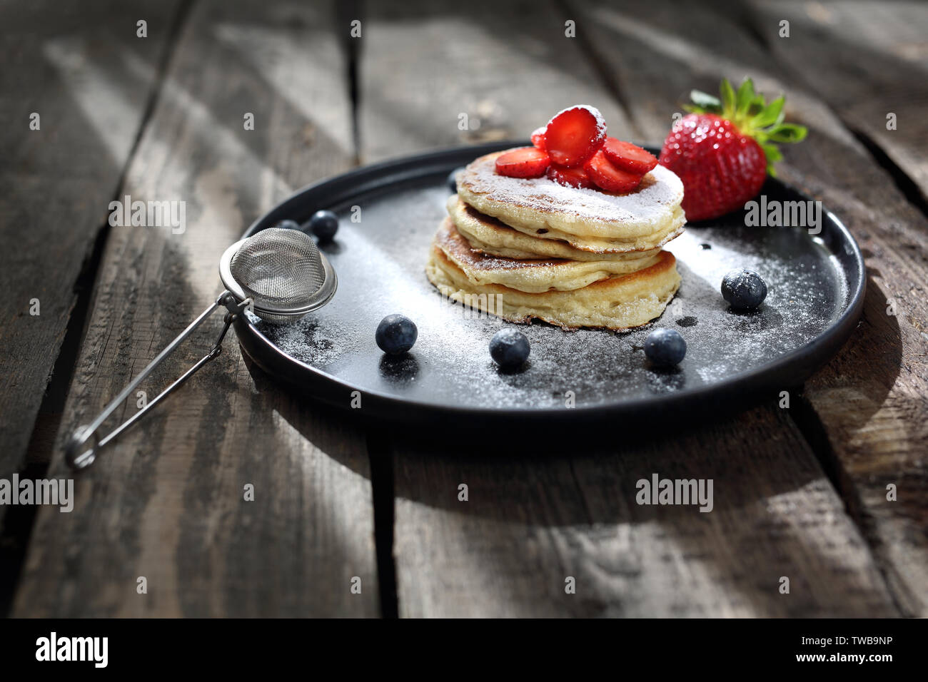 Traditional home-made pancakes, sweet, nutritious breakfast. horizontal ...