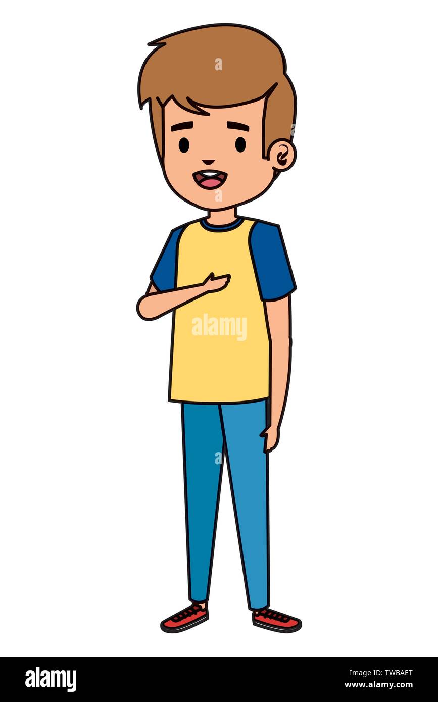 happy student boy comic character Stock Vector Image & Art - Alamy