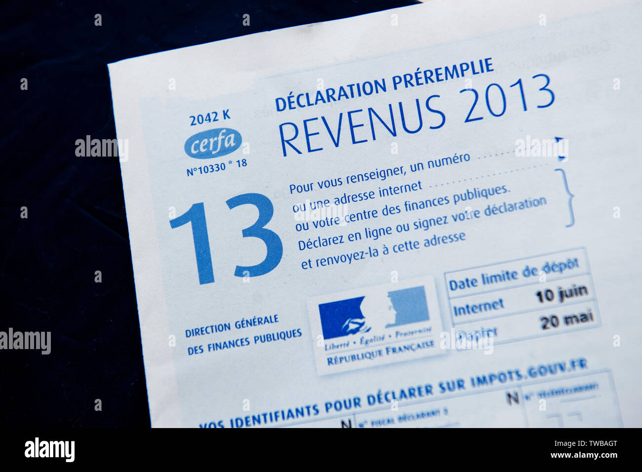 Declaration preremplie revenus hi-res stock photography and images - Alamy