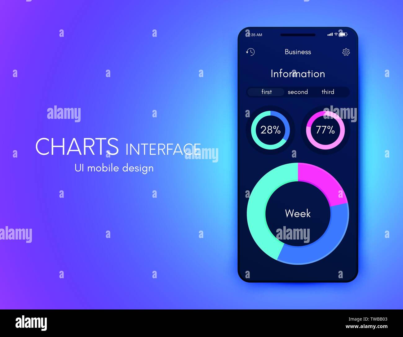 Vector graphics mobile infographics with three options. Template for ...