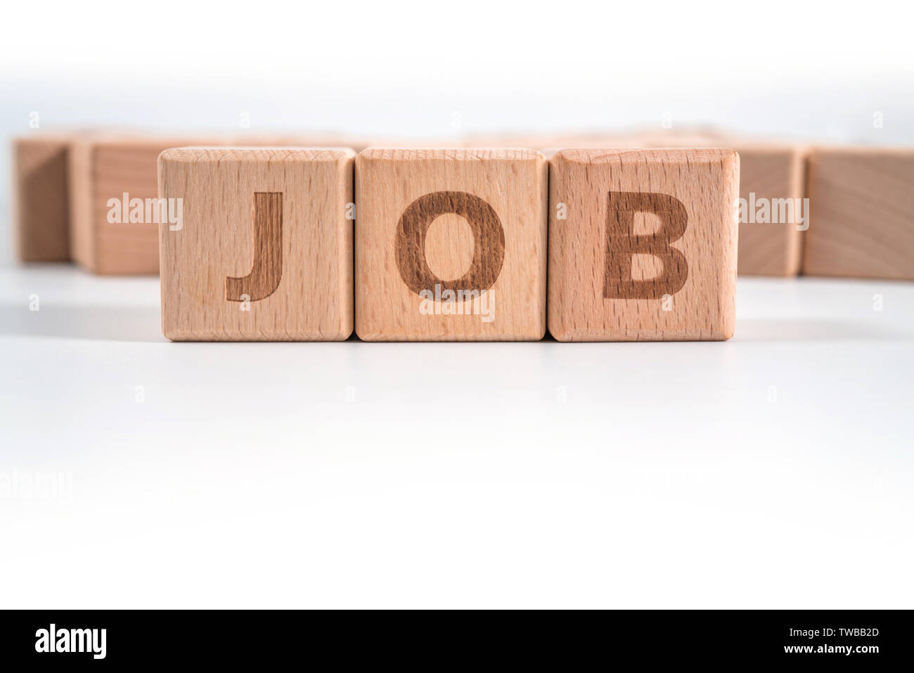 Jobs wooden blocks of business concept isolated on white background ...