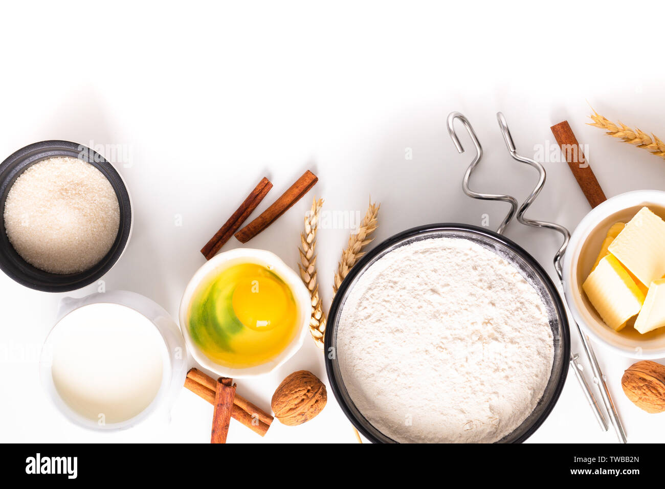 Food baking concept bakery preparation and ingredients for make bread ...