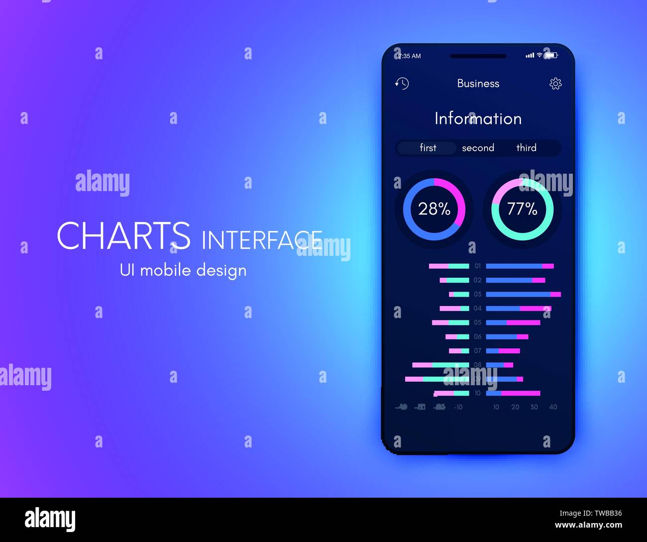 Vector graphics mobile infographics with four options. Template for ...