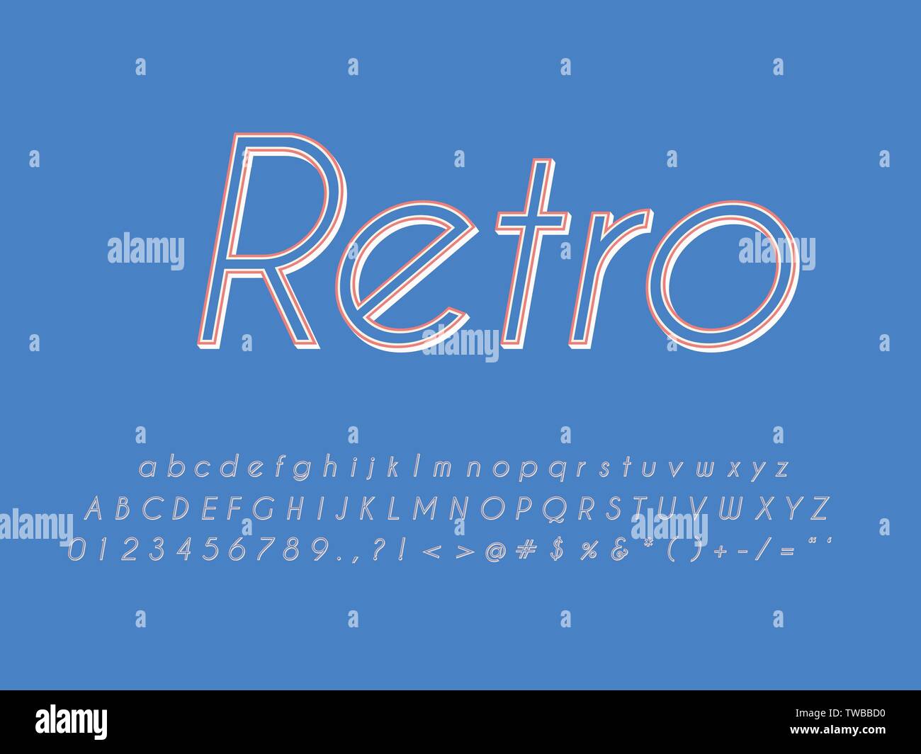 Retro font and alphabet. Stock vector illustration Stock Vector Image ...
