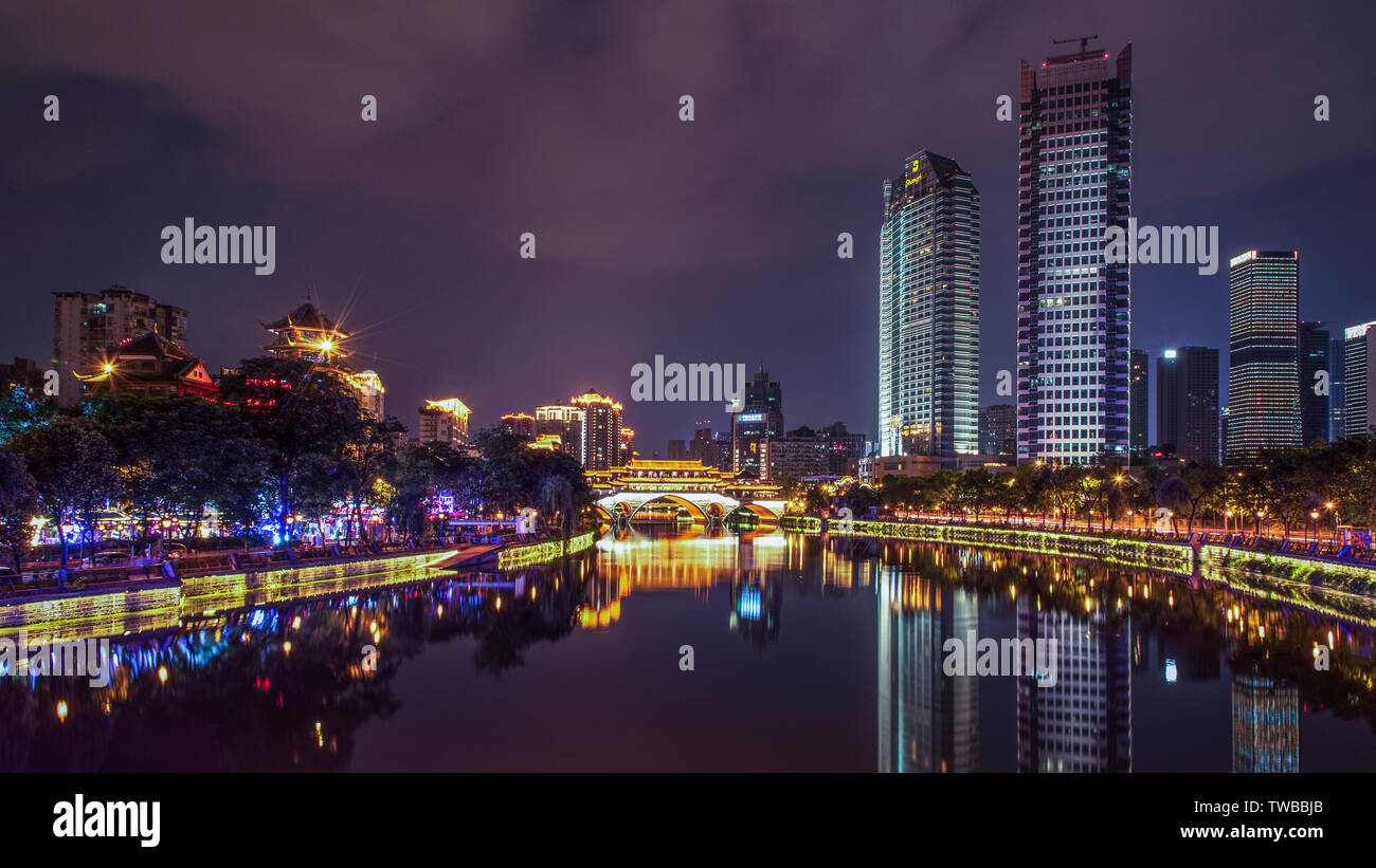 Chengdu Night Scene Stock Photo - Alamy