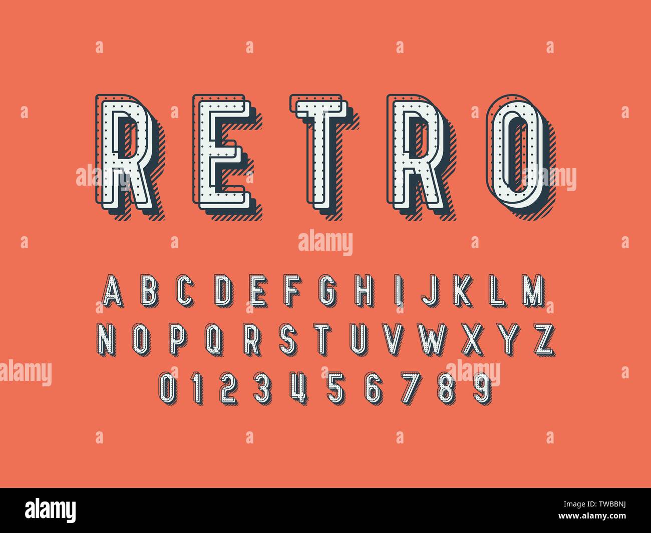 Retro vector font hi-res stock photography and images - Alamy