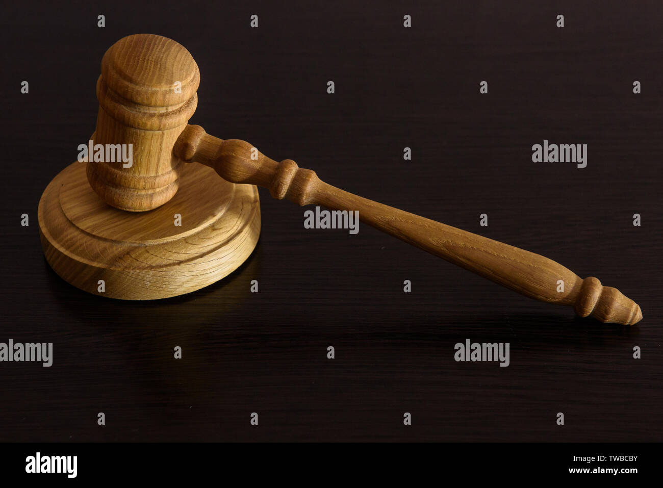 Wooden gavel, judge hammer on wooden background Stock Photo - Alamy