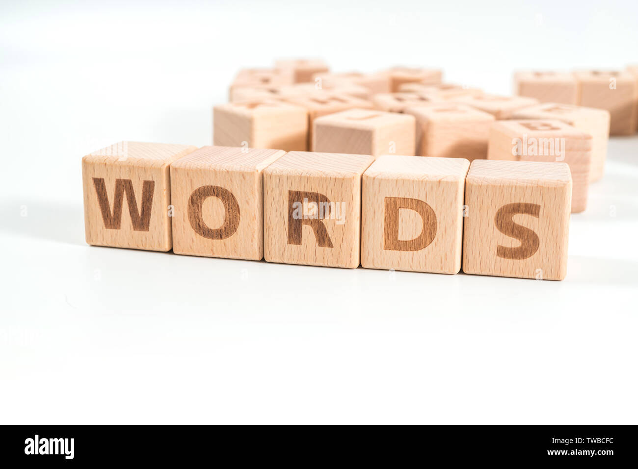 Words wooden blocks of business concept isolated on white background ...