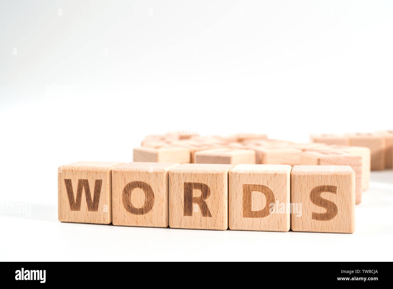 Words wooden blocks of business concept isolated on white background ...