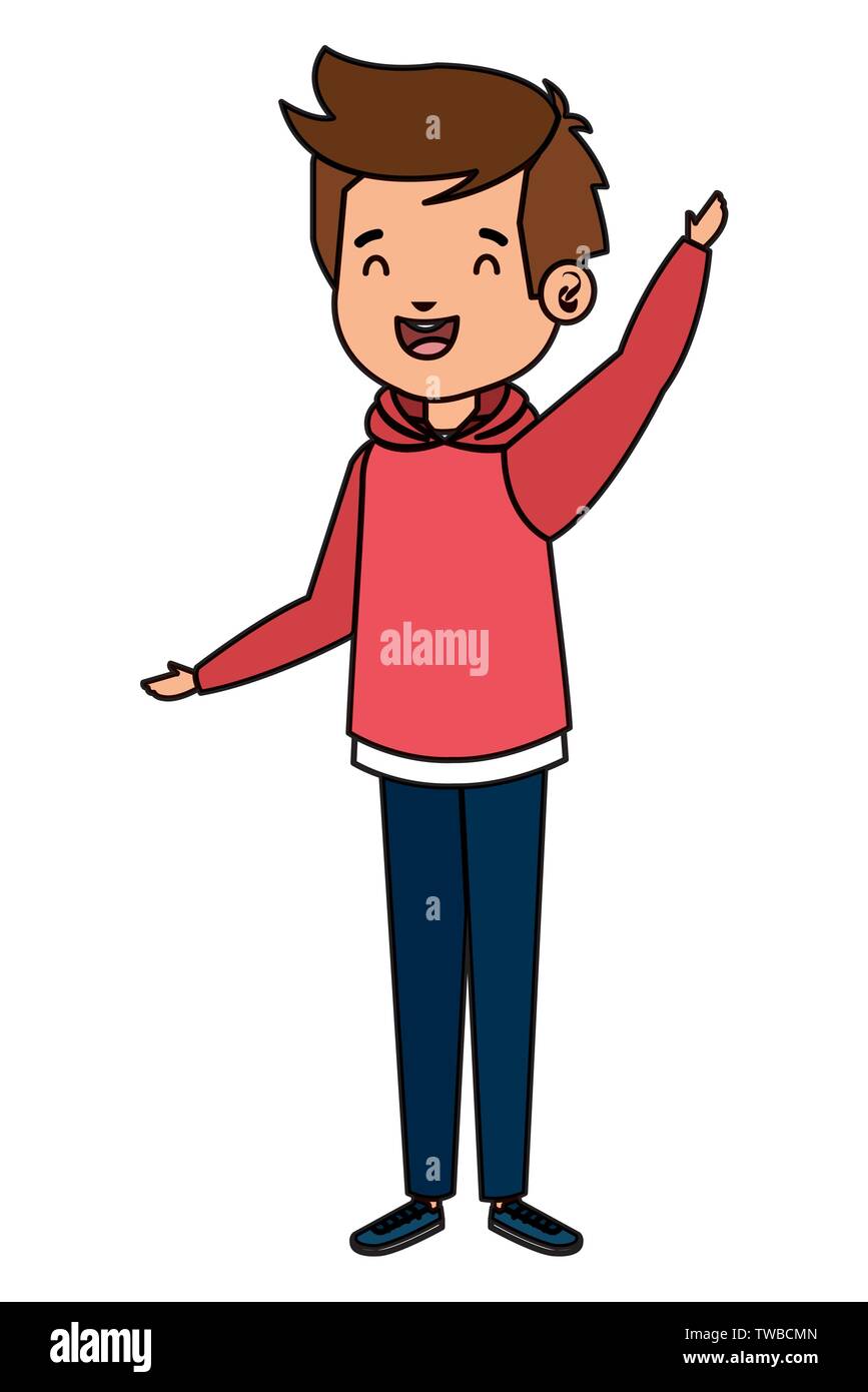 happy student boy comic character Stock Vector Image & Art - Alamy
