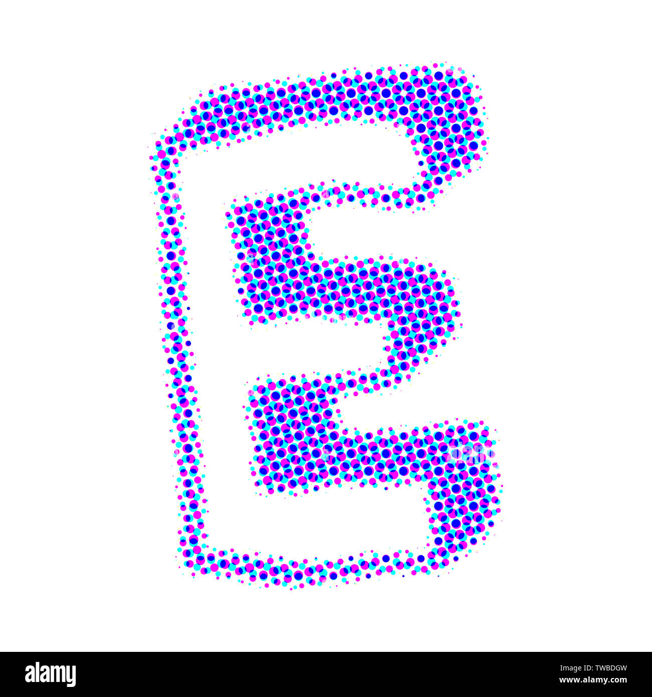 Letter E from points with shadows Stock Photo - Alamy