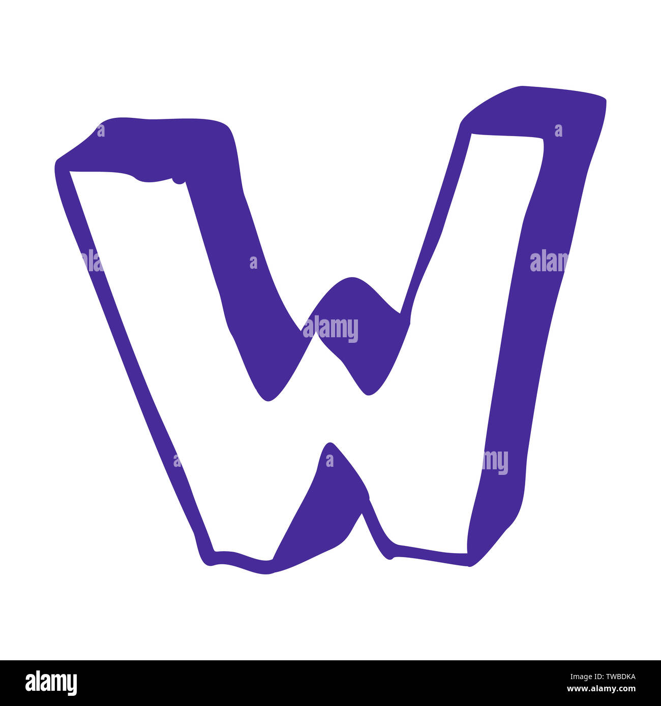 Capital color letter W Stock Photo - Alamy