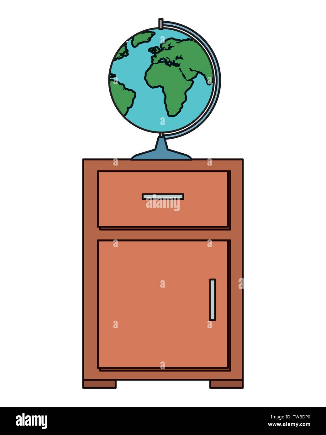 world map earth in drawer wooden Stock Vector Image & Art - Alamy