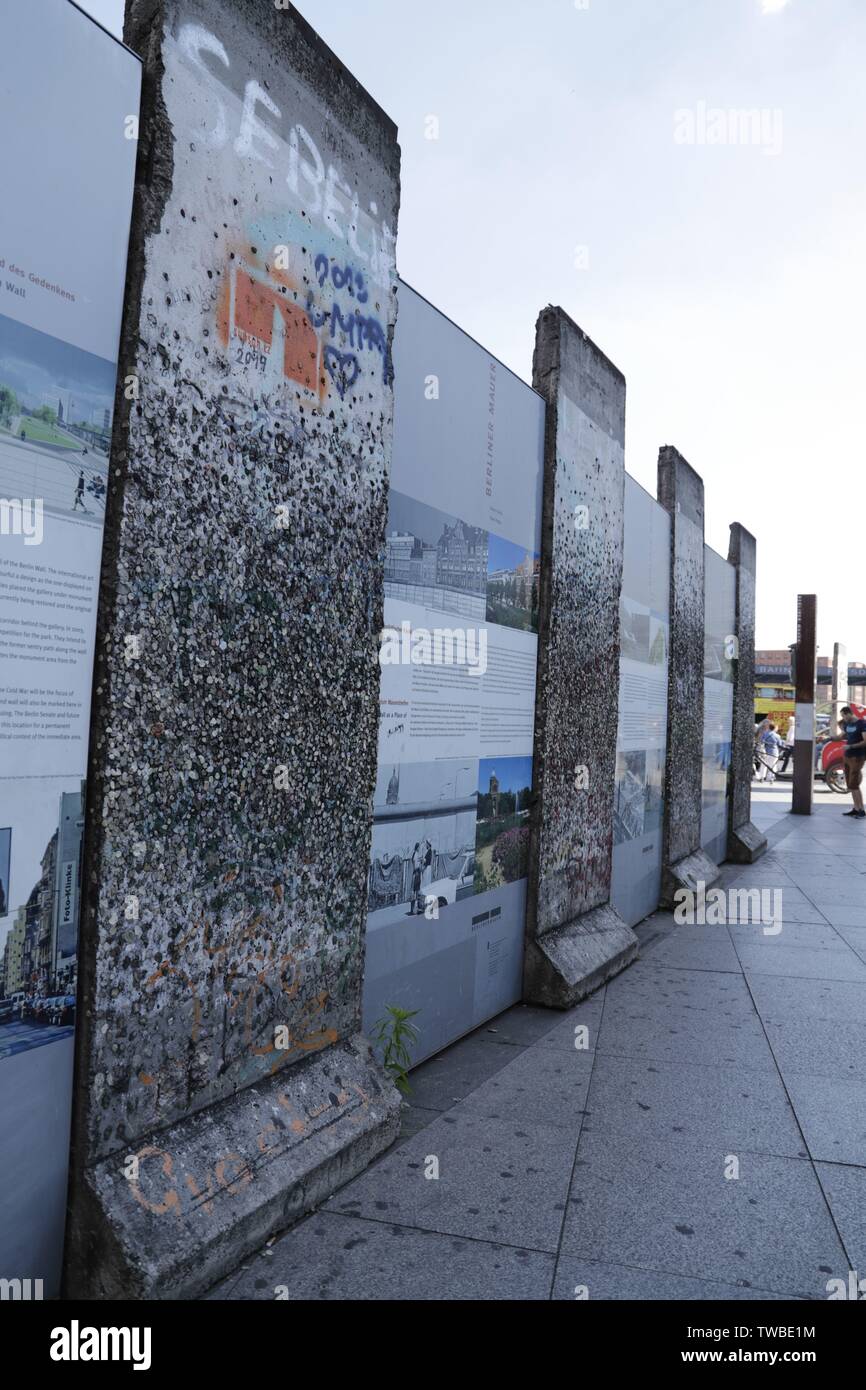 Parts of the Wall, which separated East and West Berlin, during the ...