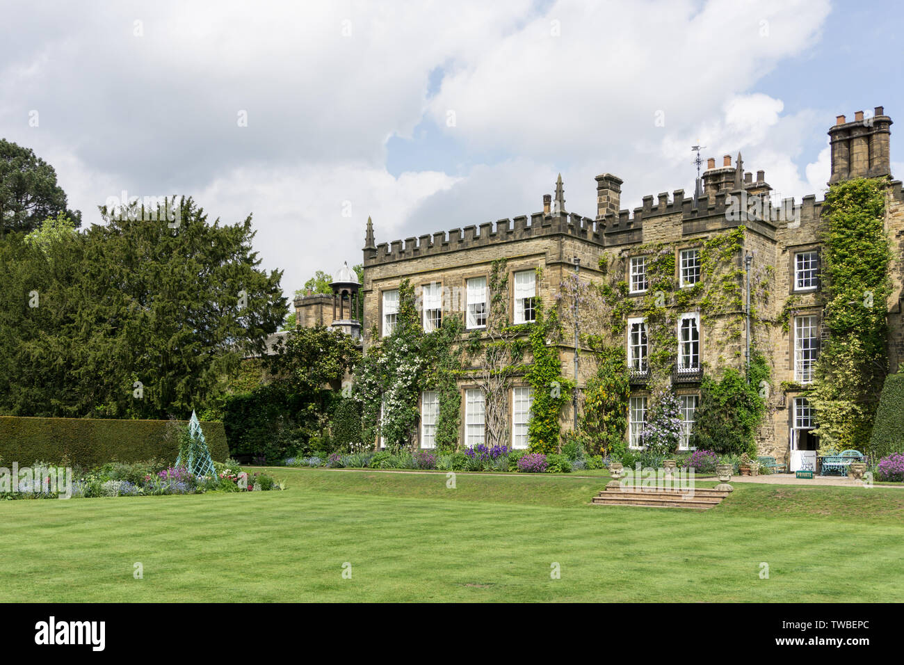 Exterior of Renishaw Hall, a 17th century country house and the home of ...