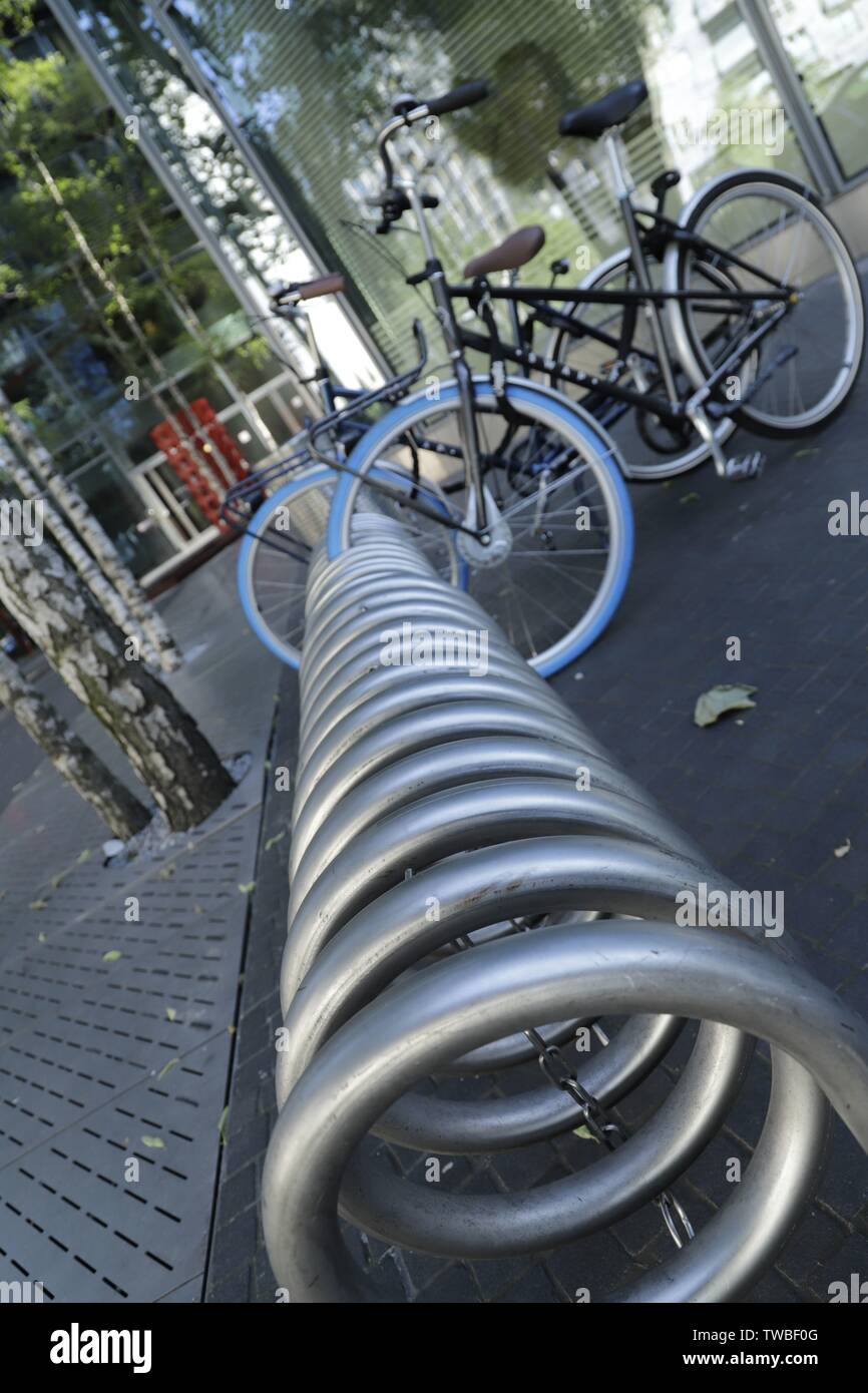 bicycle stand in spiral shape in Berlin, Germany Stock Photo - Alamy